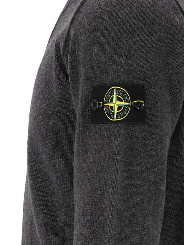 Stone Island Ribbed Knit Zip Sweater