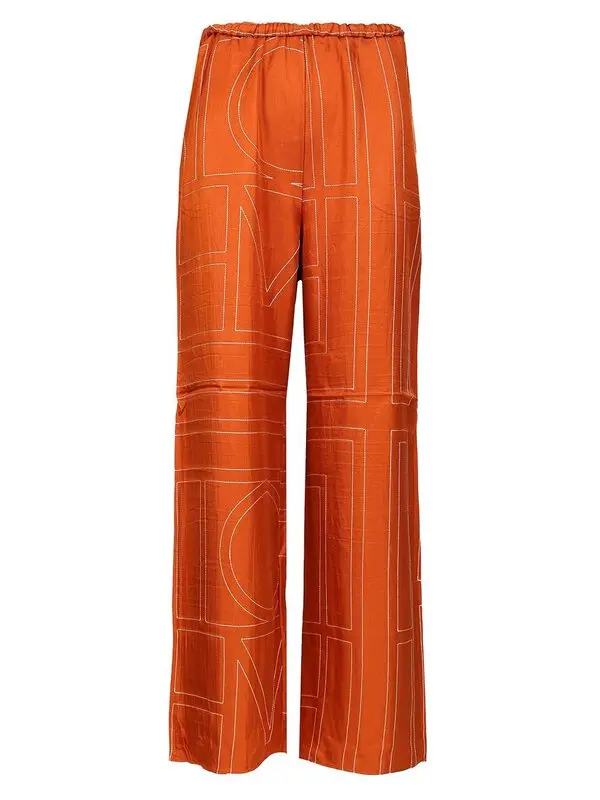 TOTEME Monogram Pajama Pants - Orange