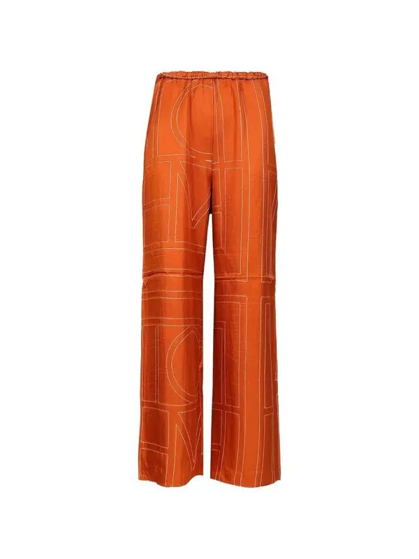 TOTEME Monogram Pajama Pants - Orange