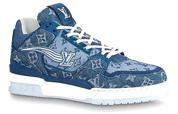 LOUIS VUITTON Trainer Ankle Sneakers Denim Monogram