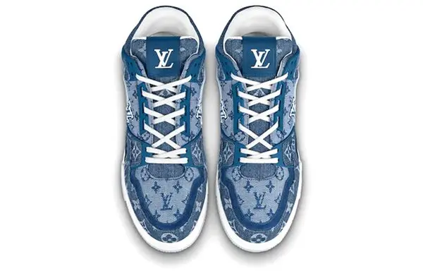 LOUIS VUITTON Trainer Ankle Sneakers Denim Monogram