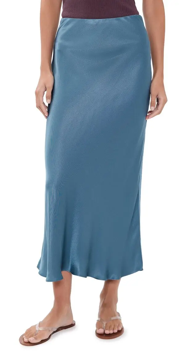 Rails Anya Satin Midi Skirt - Atlantic