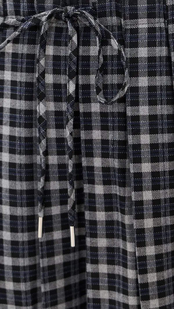Good American Pleated Plaid Mini Skirt