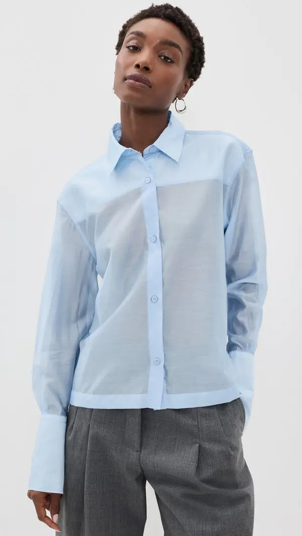 THE LATEST Ciara Muslin Button-down Shirt