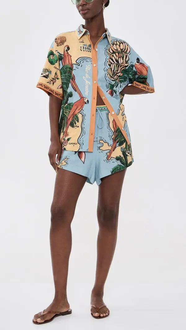 Farm Rio Beaches Path Shorts - Beaches Path Multicolor