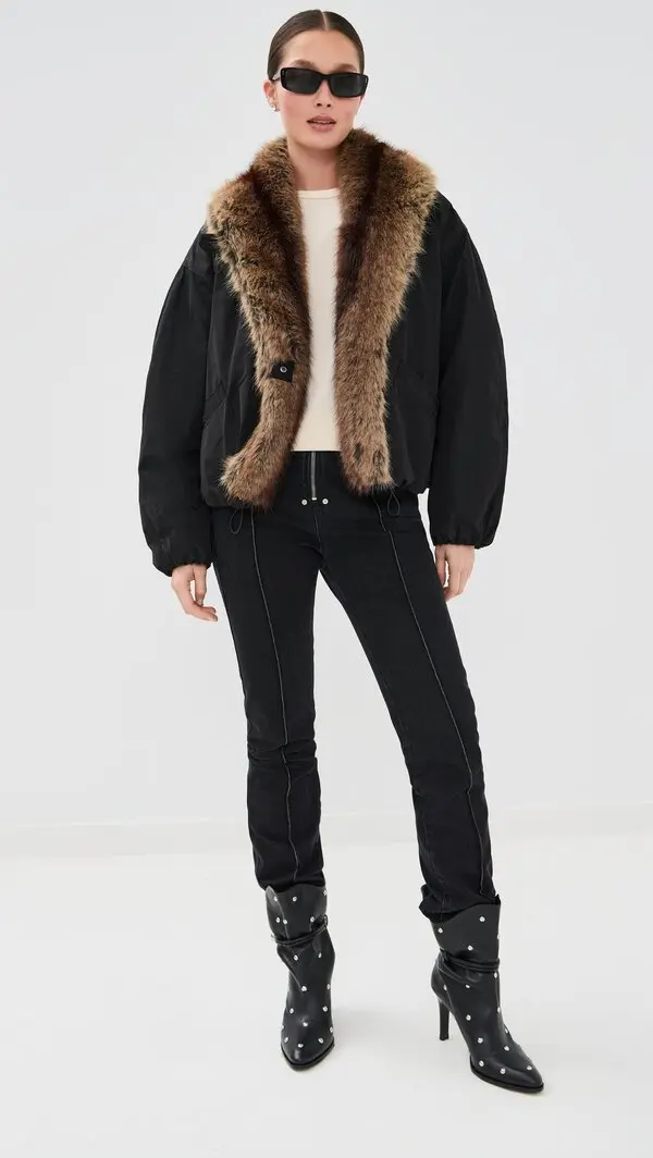 Isabel Marant Étoile Charone Jacket With Faux Fur Trim