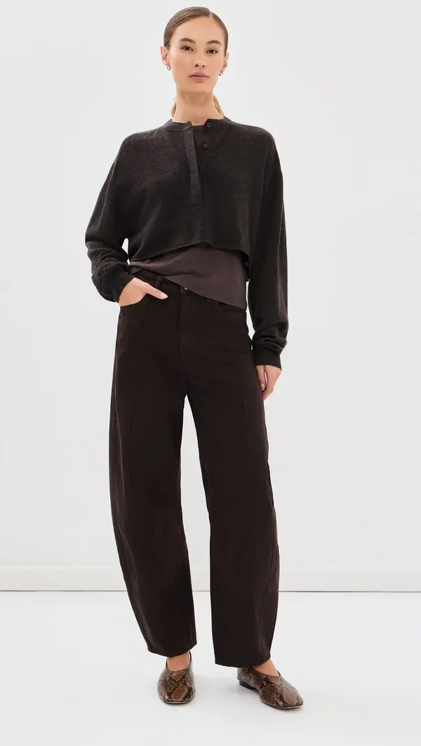 Le Kasha Bulgan Cashmere Cropped Sweater - Chocolate