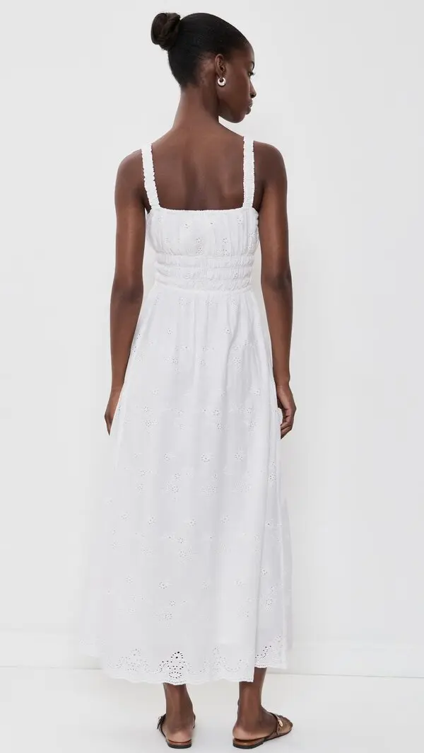 LA MAREGOLD June Midi Dress - Cloud White Voile Shiftly
