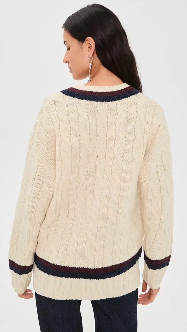 Zimmermann Valiant Cable Knit Sweater With Chest Appliqu