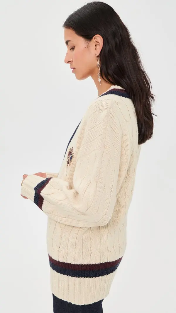 Zimmermann Valiant Cable Knit Sweater With Chest Appliqu
