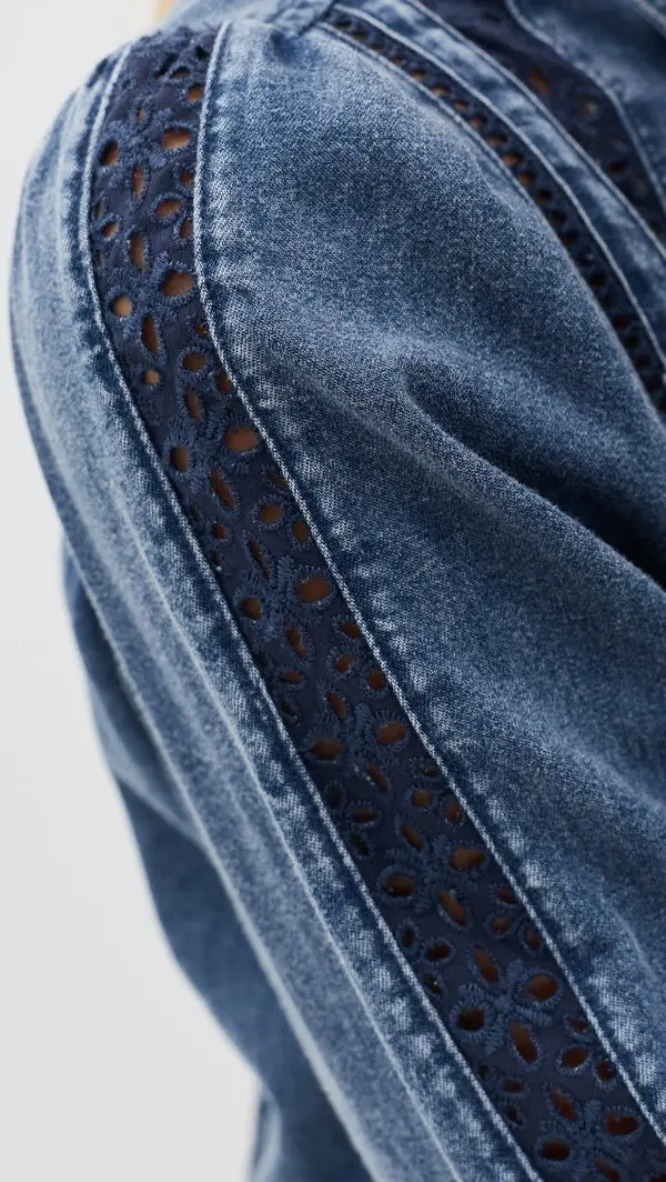 Rails Rowen Chambray Shirt With Eyelet Trim