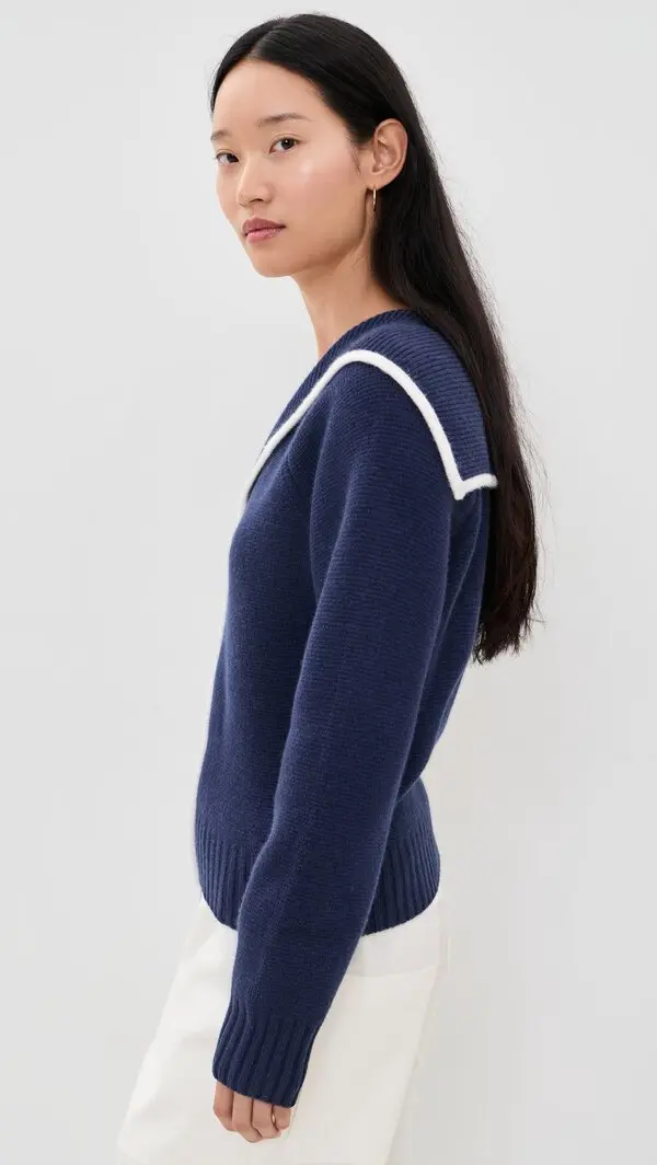 Good American The Knit Sailor Zip Up