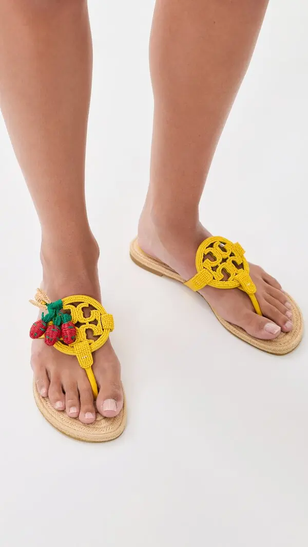 Tory Burch Miller Beaded Espadrille Sandals - Polline