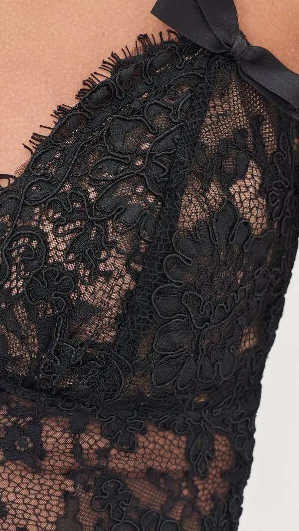 SELF-PORTRAIT Taffeta Contrast Lace Midi Dress