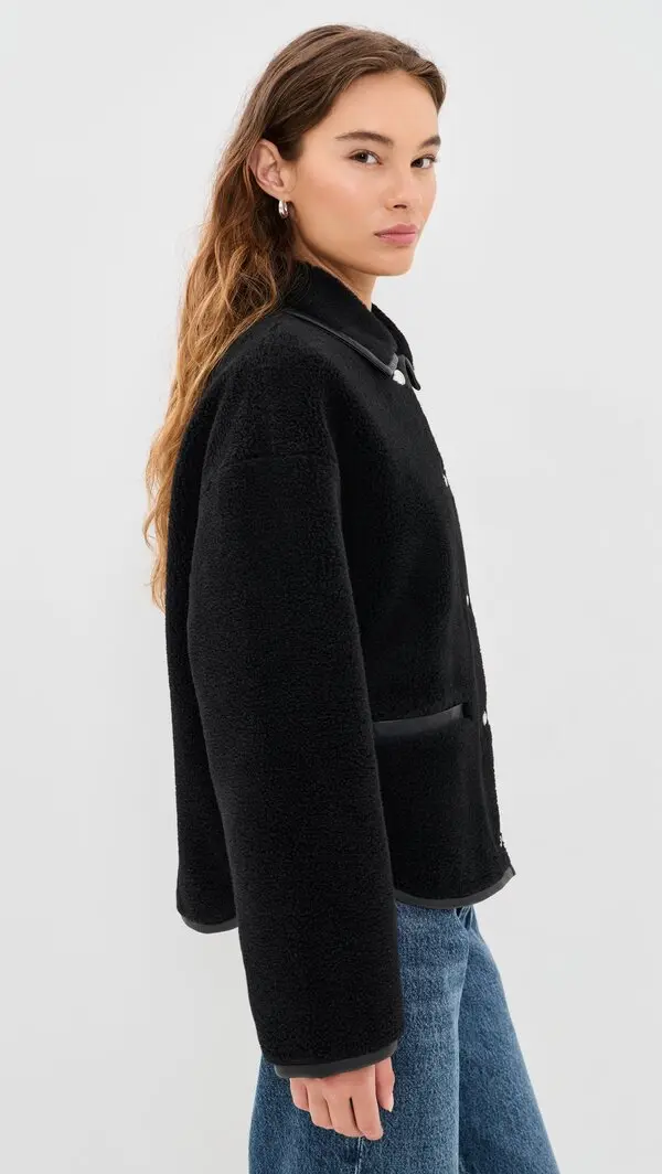 ANINE BING Camden Jacket With Faux Leather Trim