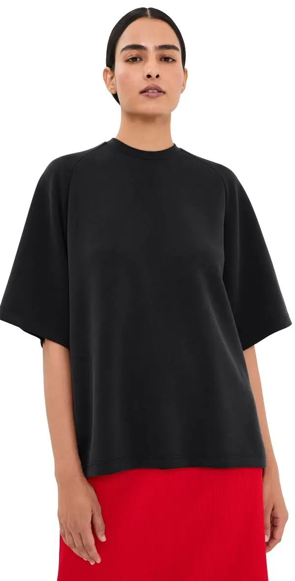 Tibi Featherweight Neoprene Baseball Tee