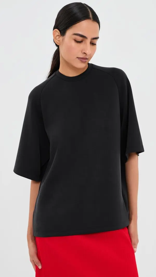 Tibi Featherweight Neoprene Baseball Tee