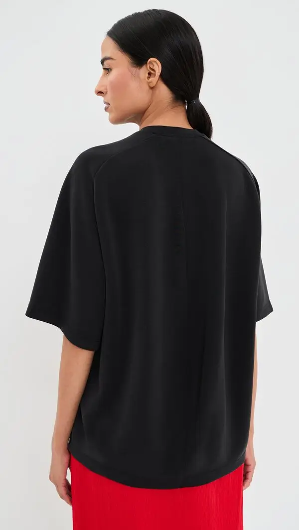Tibi Featherweight Neoprene Baseball Tee