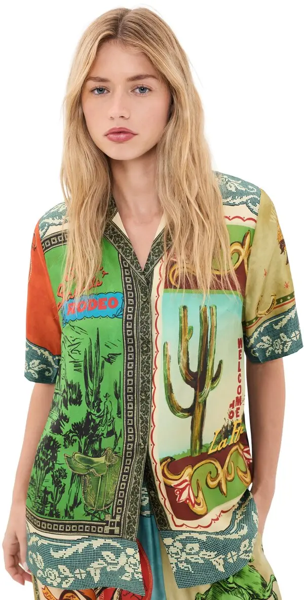 ALEMAIS Ace Silk Button Down Shirt - Multi