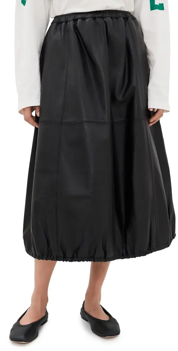 Sea Caitlin Leather Midi Skirt