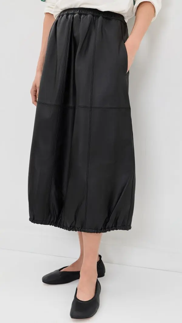 Sea Caitlin Leather Midi Skirt