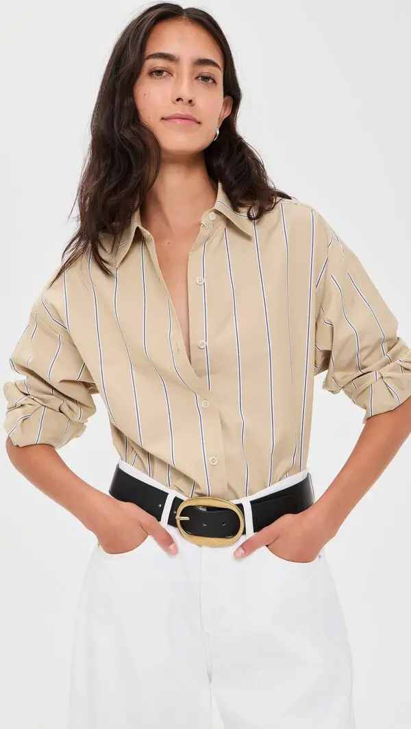 APIECE APART Isolde Striped Cotton Button-down Shirt