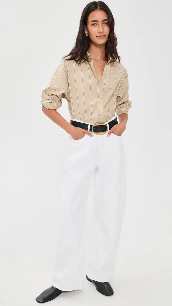 APIECE APART Isolde Striped Cotton Button-down Shirt