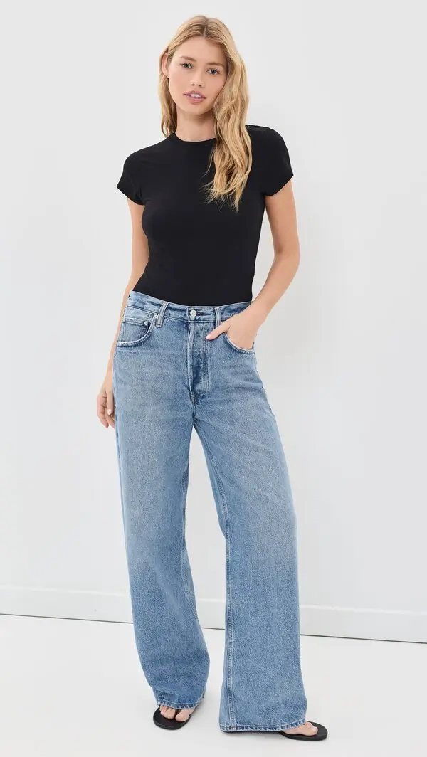 RE/DONE 60s Slim Tee Thong Bodysuit