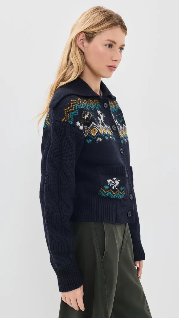 ALEMAIS Patsy Fair Isle Knit Cardigan