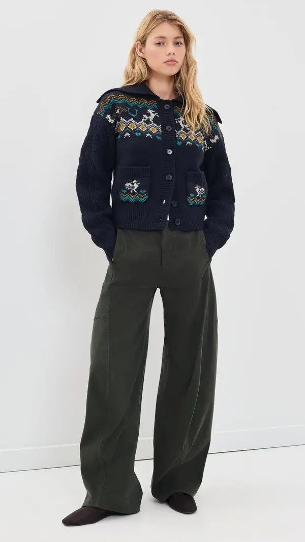 ALEMAIS Patsy Fair Isle Knit Cardigan