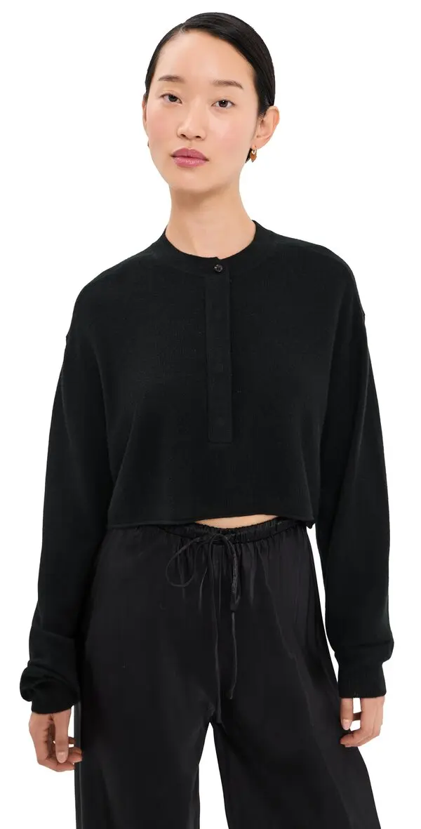 Le Kasha Cashmere Cropped Sweater - Black