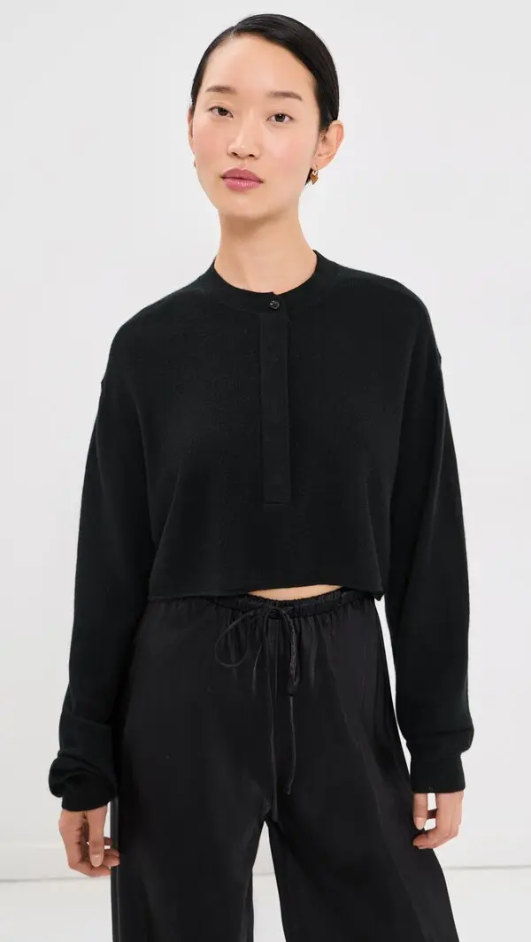 Le Kasha Cashmere Cropped Sweater - Black