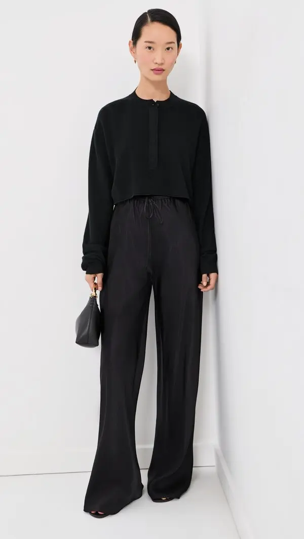 Le Kasha Cashmere Cropped Sweater - Black