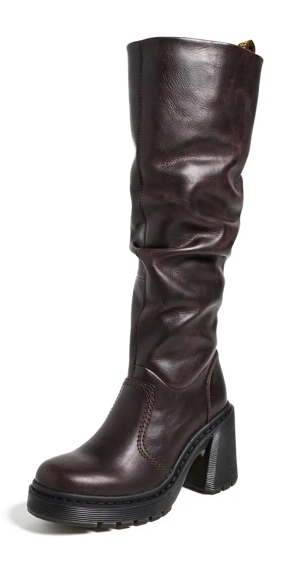 Dr. Martens Kasey High Leg Boots - Dark Brown