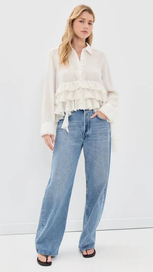 Cinq À Sept Nori Ruffle Trim Shirt