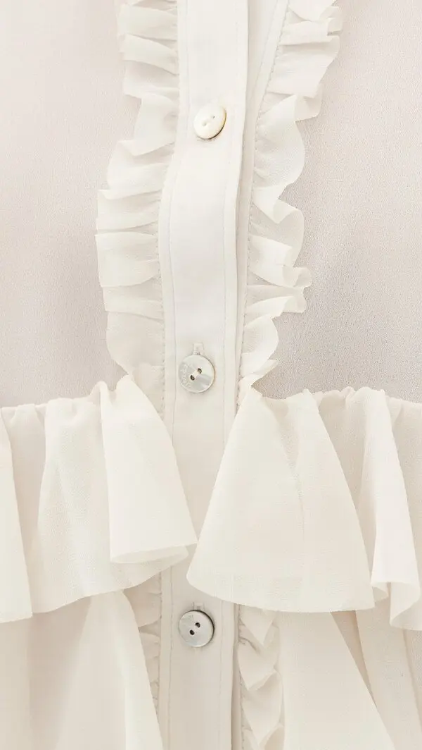 Cinq À Sept Nori Ruffle Trim Shirt