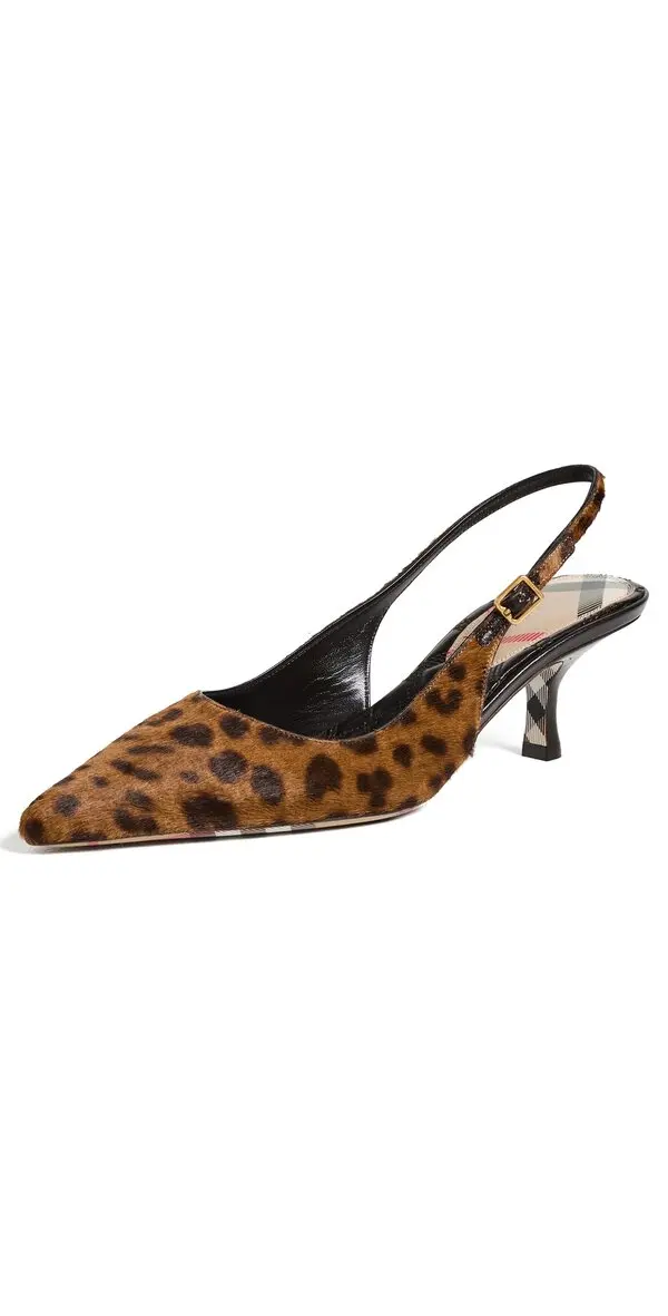 Burberry Fur Dame Slingback Kitten Heels 55