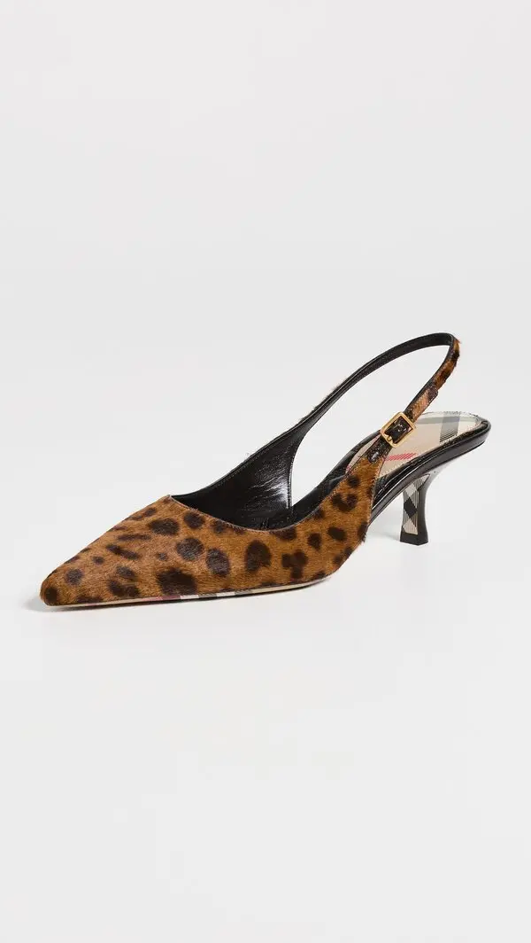 Burberry Fur Dame Slingback Kitten Heels 55
