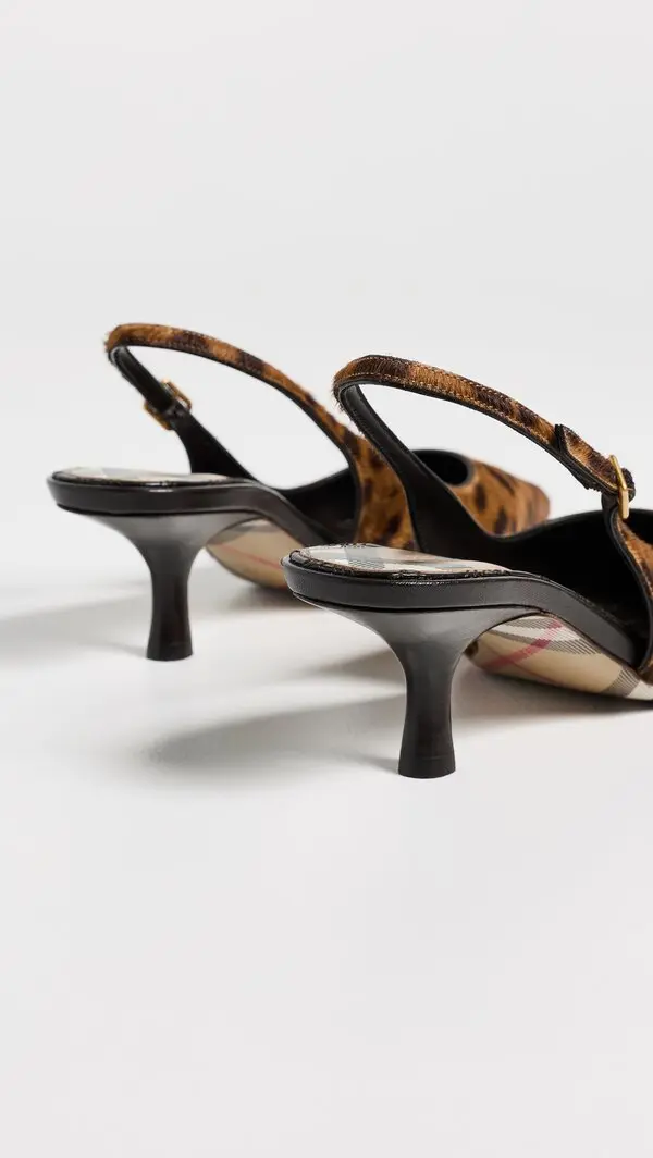 Burberry Fur Dame Slingback Kitten Heels 55