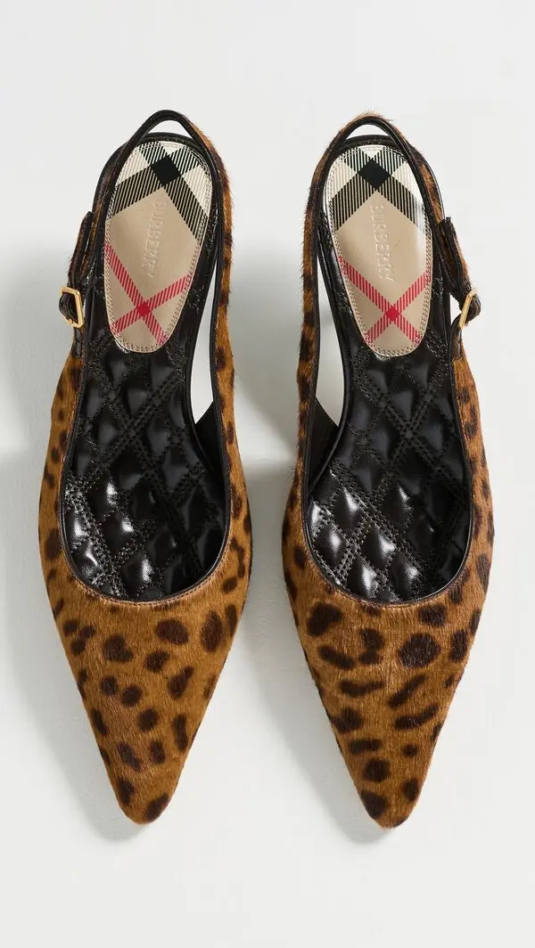 Burberry Fur Dame Slingback Kitten Heels 55