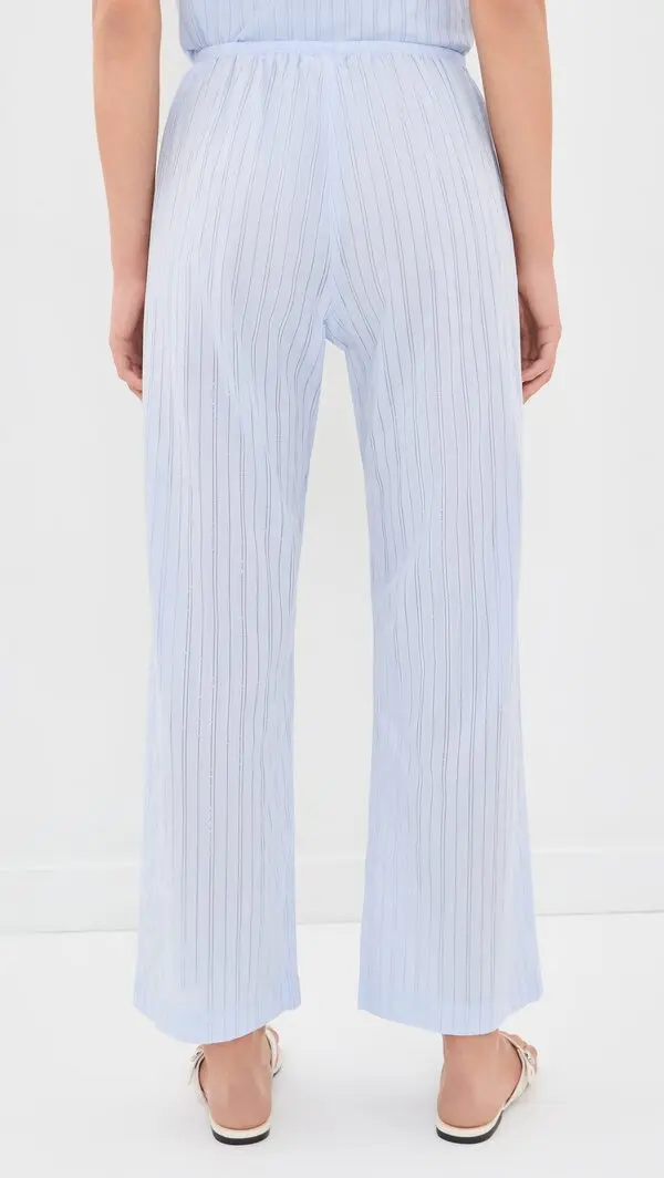 Donni. Eyelet Pop Simple Crop Pants Stripe Pattern