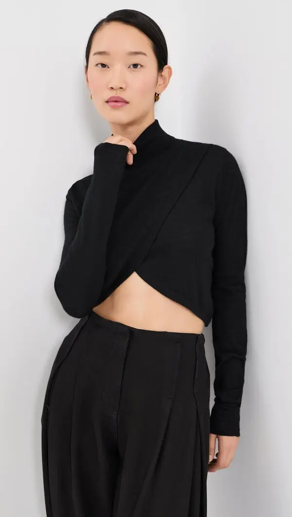 Le Kasha Cashmere Wrap Turtleneck Sweater