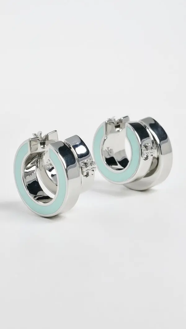 Tory Burch Kira Enamel Double Hoop Earrings
