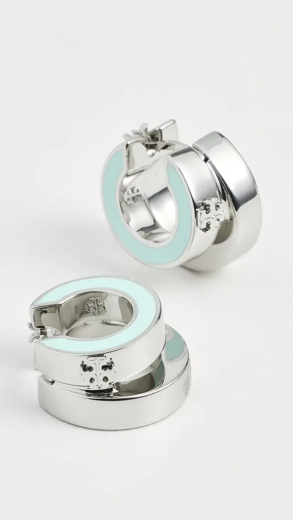 Tory Burch Kira Enamel Double Hoop Earrings
