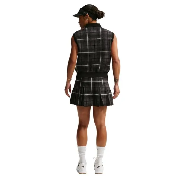 Nike Plaid Pleated Sweater Skirt - Black/white