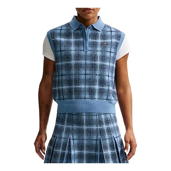 Nike Fairway Fresh Plaid Sweater Vest - Work Blue/white