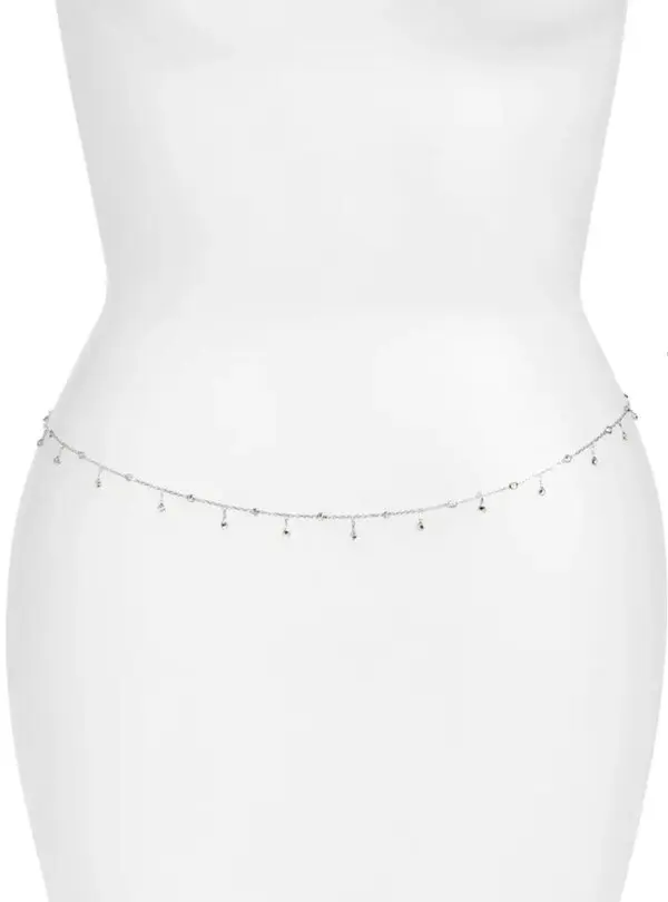 SHYMI Sterling 14k Gold Plated / Rhodium Plated Belly Chain With Cubic Zirconia