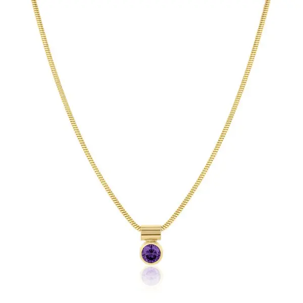 SET & STONES Ellie Birthstone Necklace February - Gold
