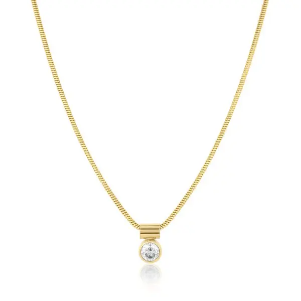 SET & STONES Ellie Birthstone Necklace April - Gold
