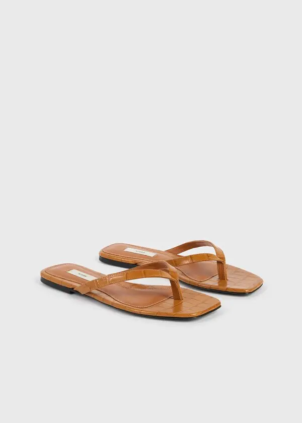 TOTEME Croc-embossed Flip Flops